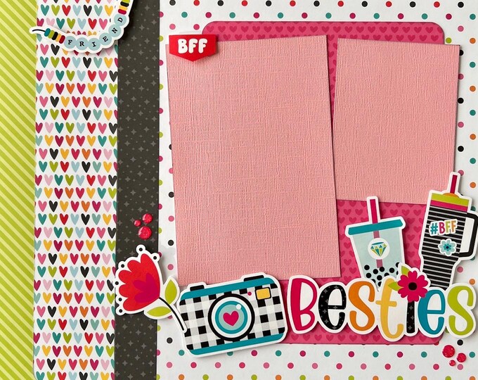 Besties 12x12 Scrapbook Layout Page Kit - Etsy