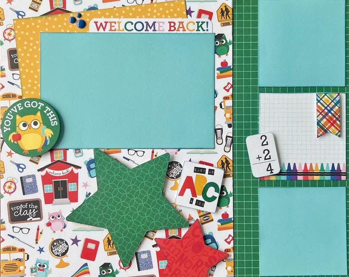 ABC Easy as 123 12x12 Two Page Layout Kit School - Etsy
