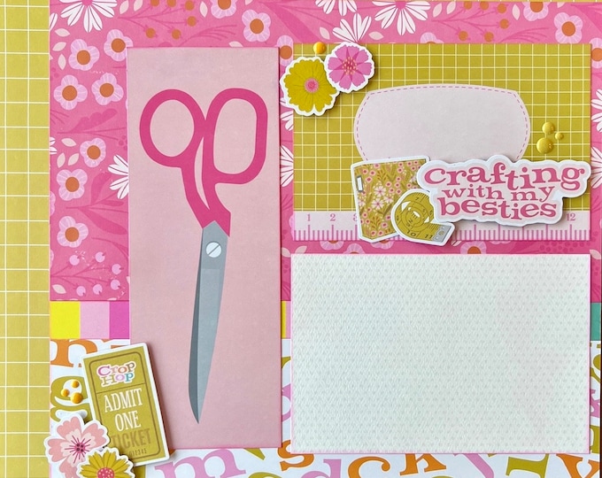 Crafting With My Besties 12x12 Scrapbook Layout Page Kit - Etsy