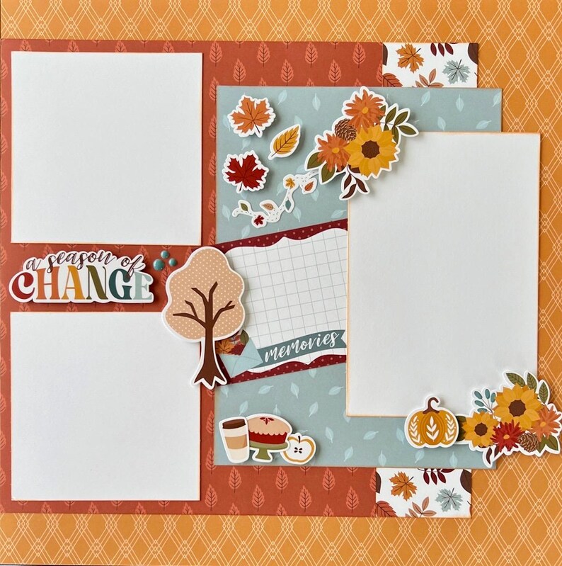 Leaves Are Falling Autumn is Calling Fully Asdembled Scrapbook Layout ...
