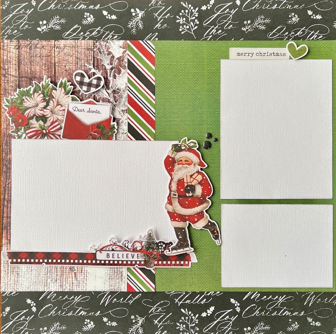 Tis the Season 12x12 Scrapbook Layout Page Kit Christmas - Etsy