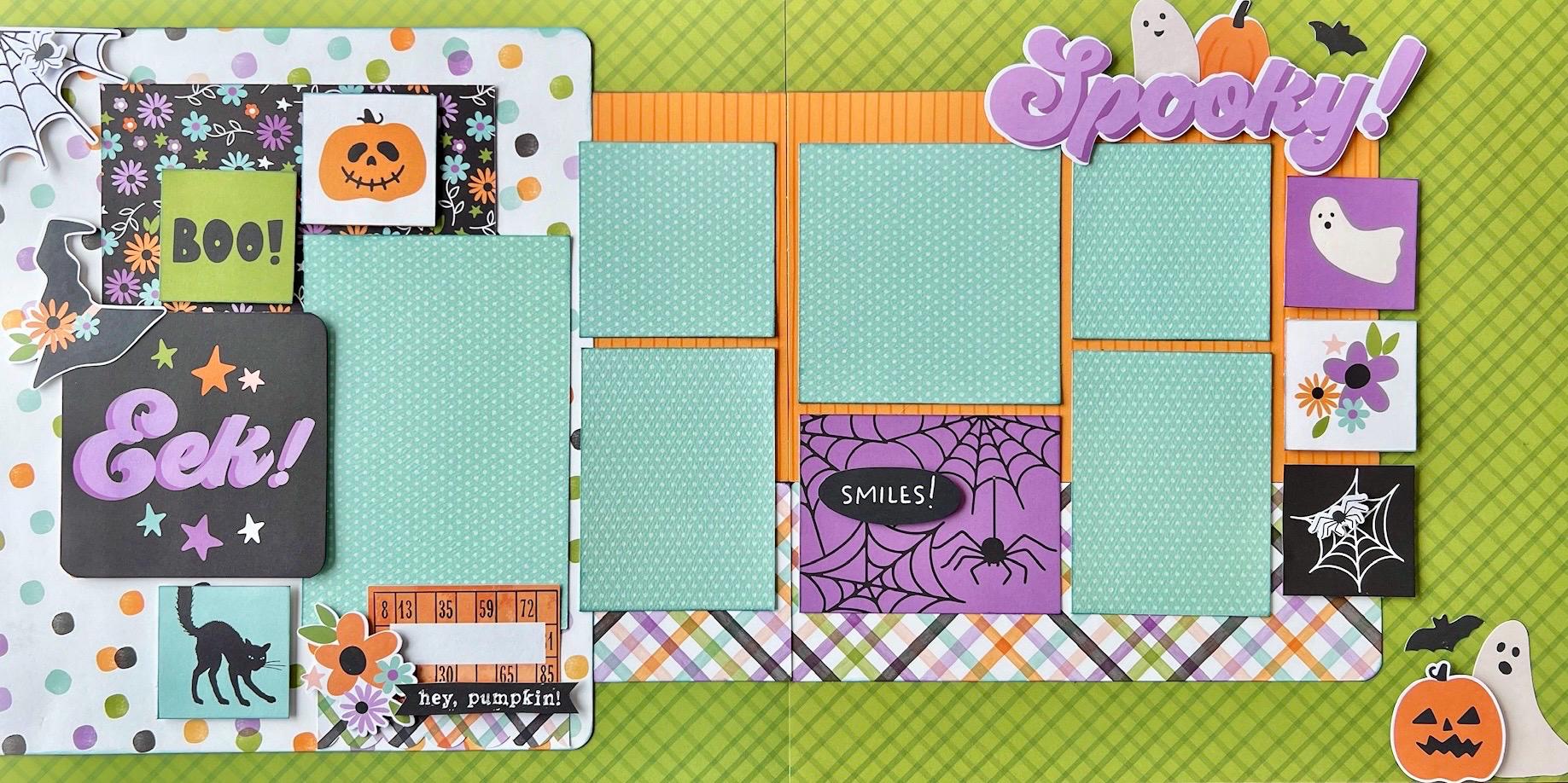 Spooky 12x12 Scrapbook Page Layout Kit Halloween - Etsy