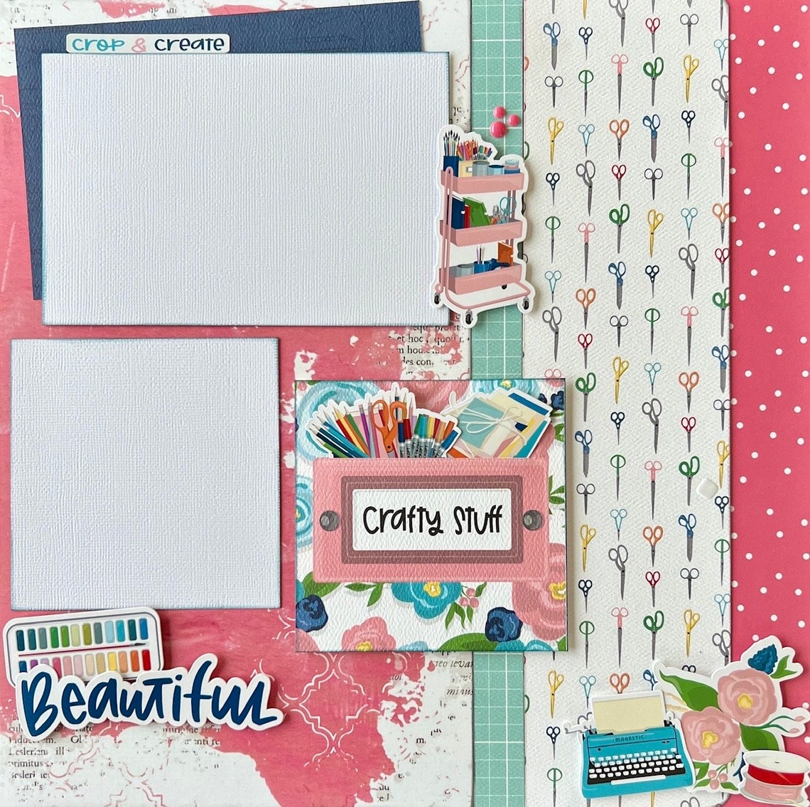 Crop and Create 12x12 Scrapbook Layout Page Kit - Etsy