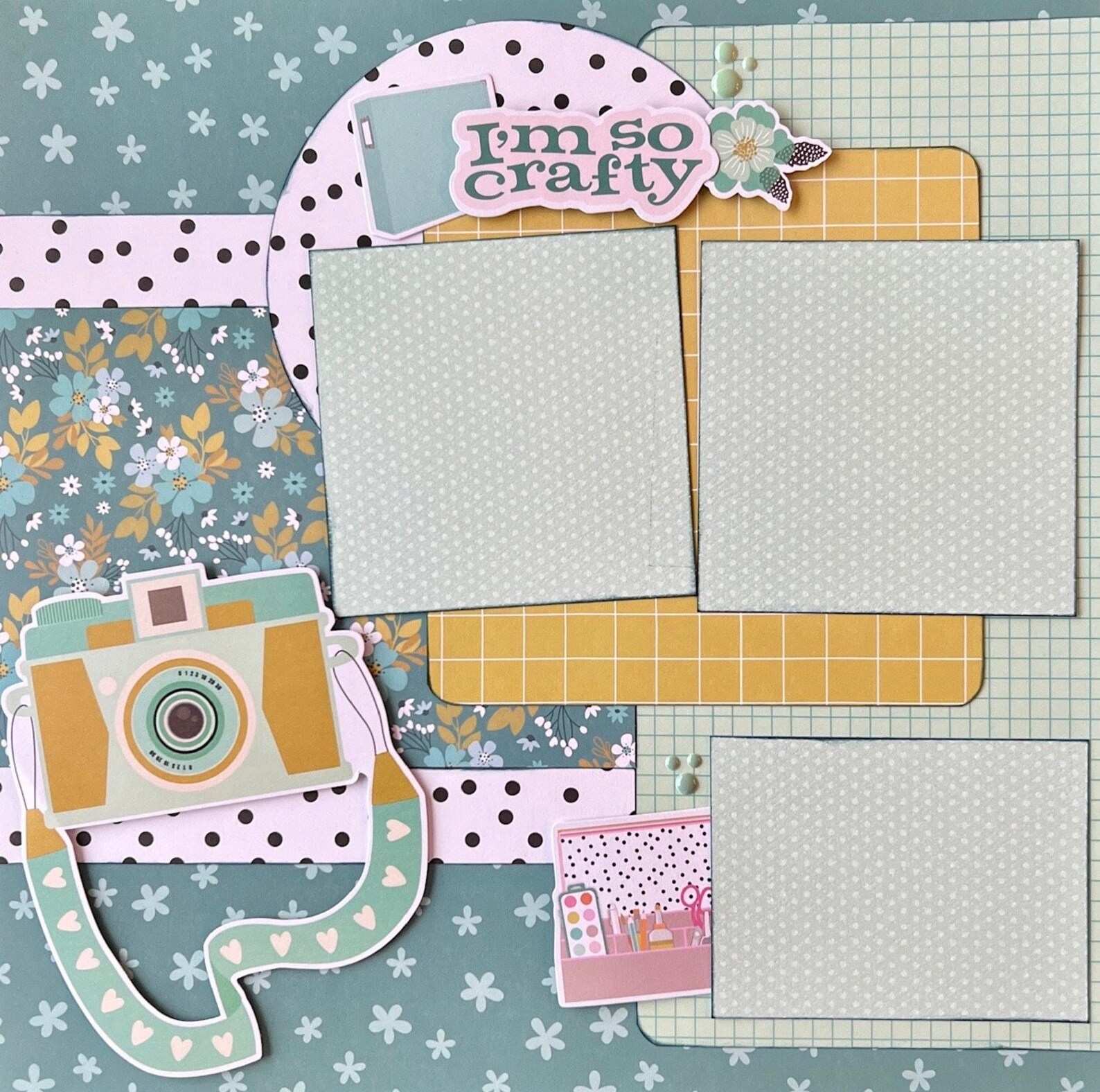 Im so Crafty 12x12 Scrapbook Layout Page Kit - Etsy