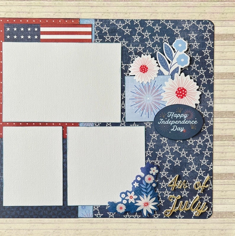 Land of the Free 12x12 Scrapbook Page Layout Kit - Etsy