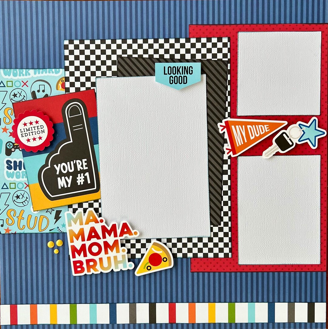 Handsome Dude 12x12 Scrapbook Layout Page Kit - Etsy
