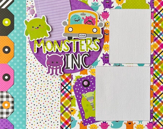 Monsters Scrapbook Layout 2 Page Kit - Etsy