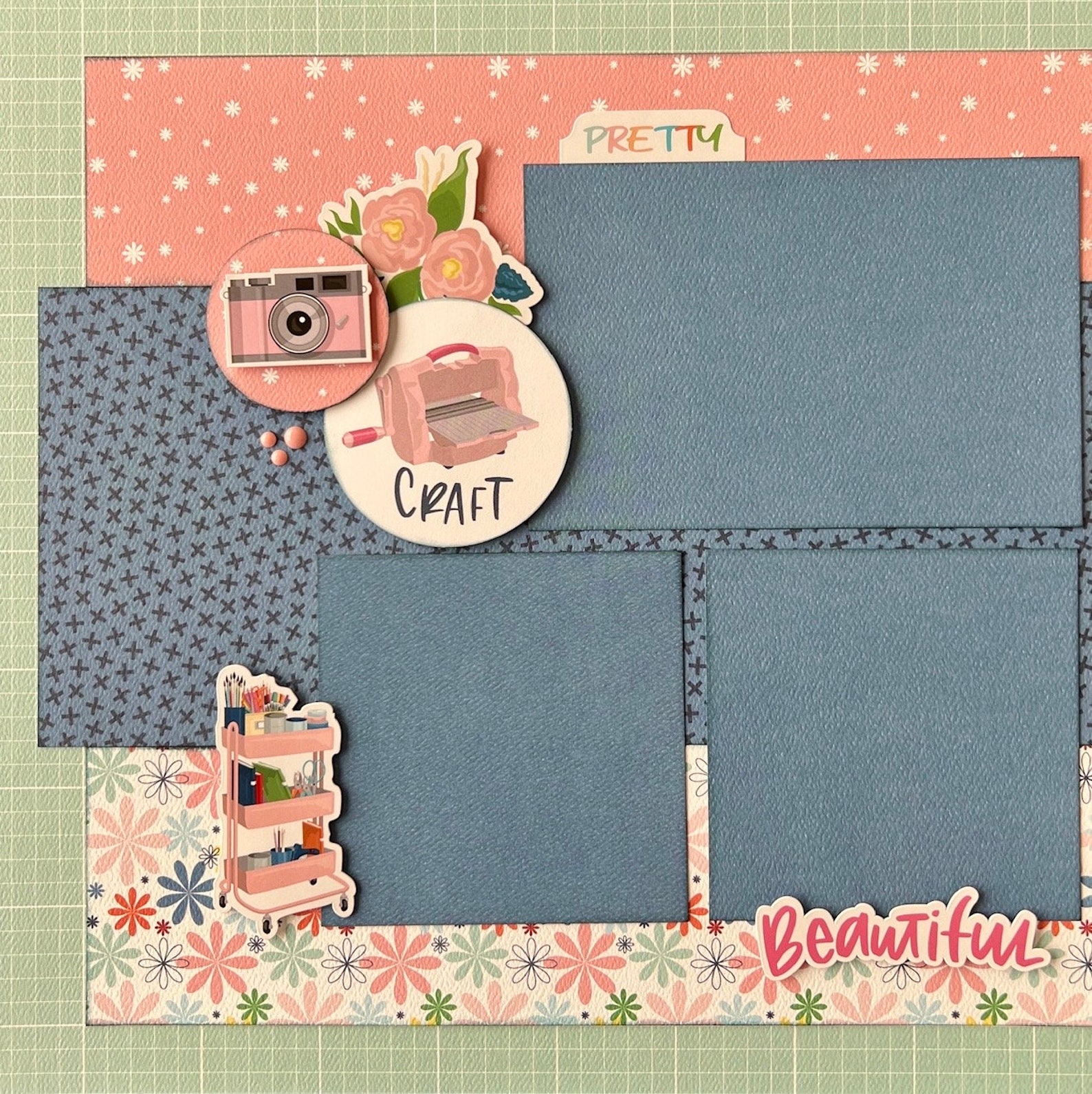 Craft More and Worry Less 12x12 Scrapbook Layout Page Kit - Etsy