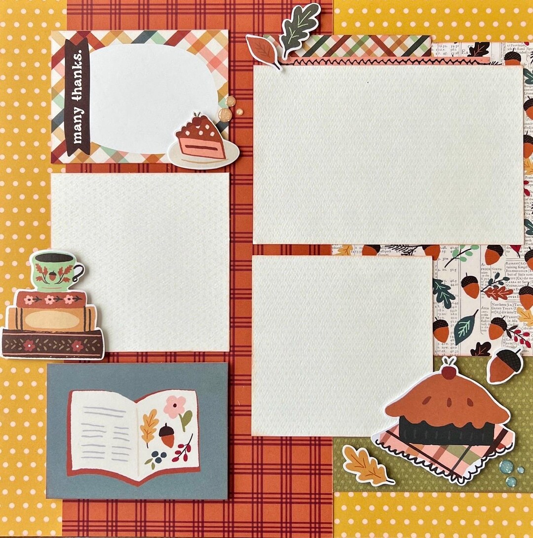 Gather Together 2 12x12 Scrapbook Page Layout Kit - Etsy