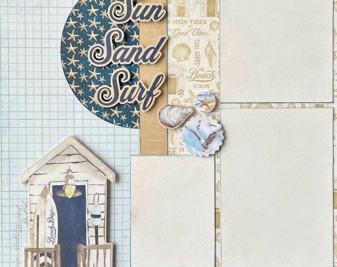 Sun Sand Surf 12x12 Scrapbook Page Layout Kit - Etsy