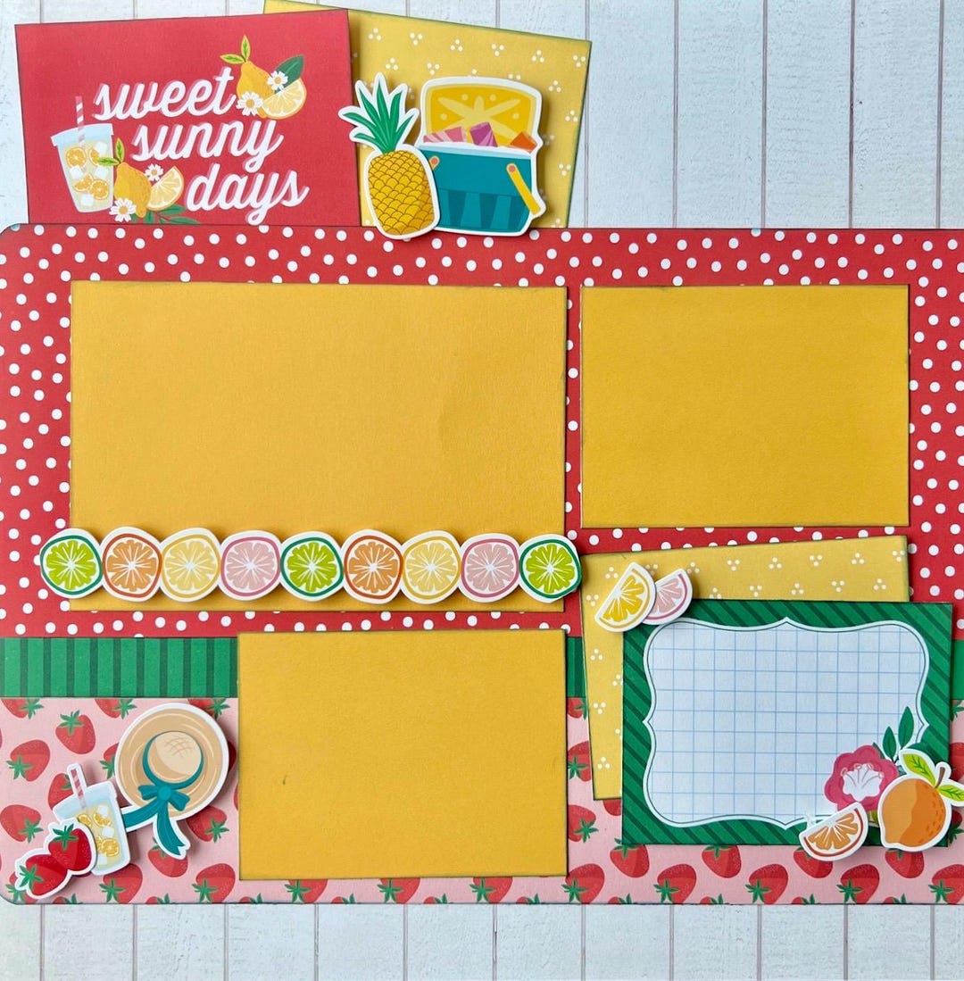 Sweet Sunny Days 12x12 Preassembled Scrapbook Layout Page Sample - Etsy