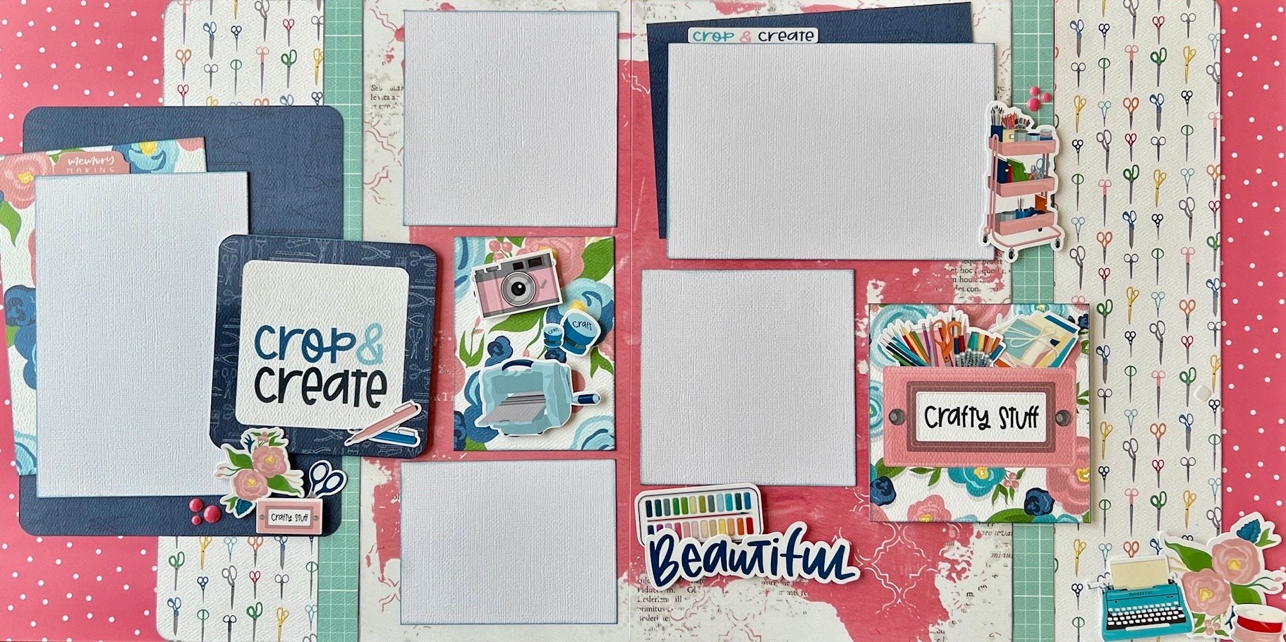 Crop and Create 12x12 Scrapbook Layout Page Kit - Etsy