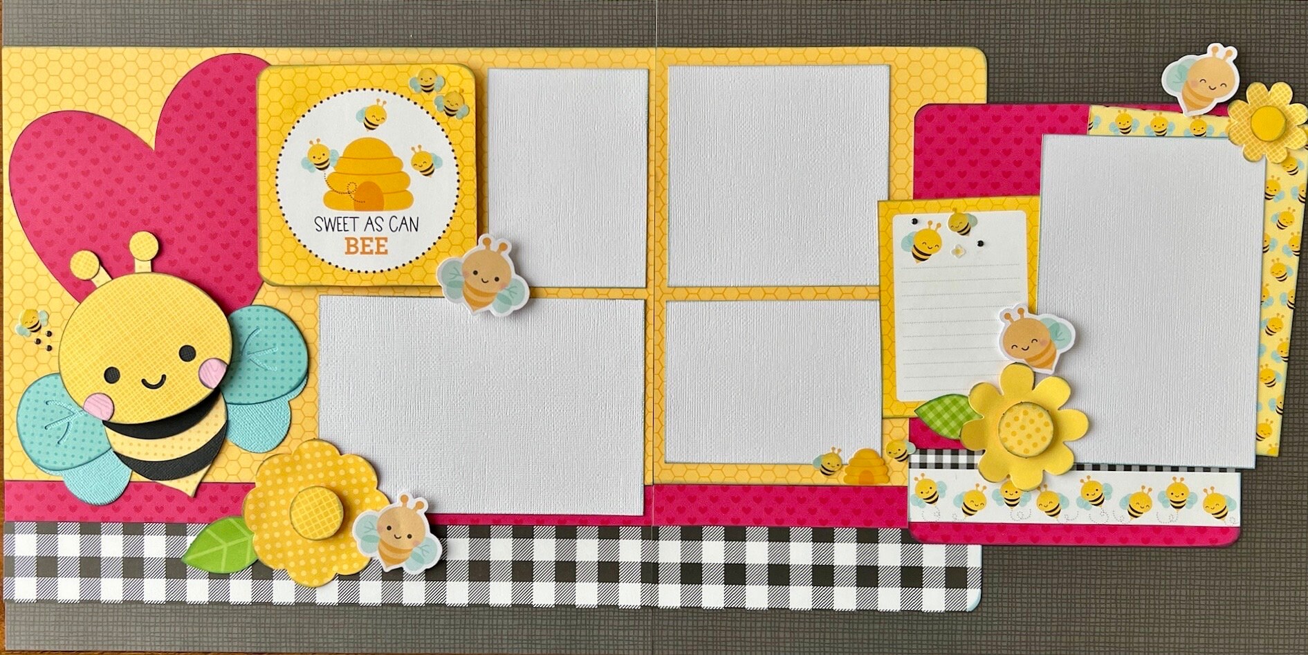 Sweet as Can Bee 12x12 Scrapbook Layout Page Kit - Etsy