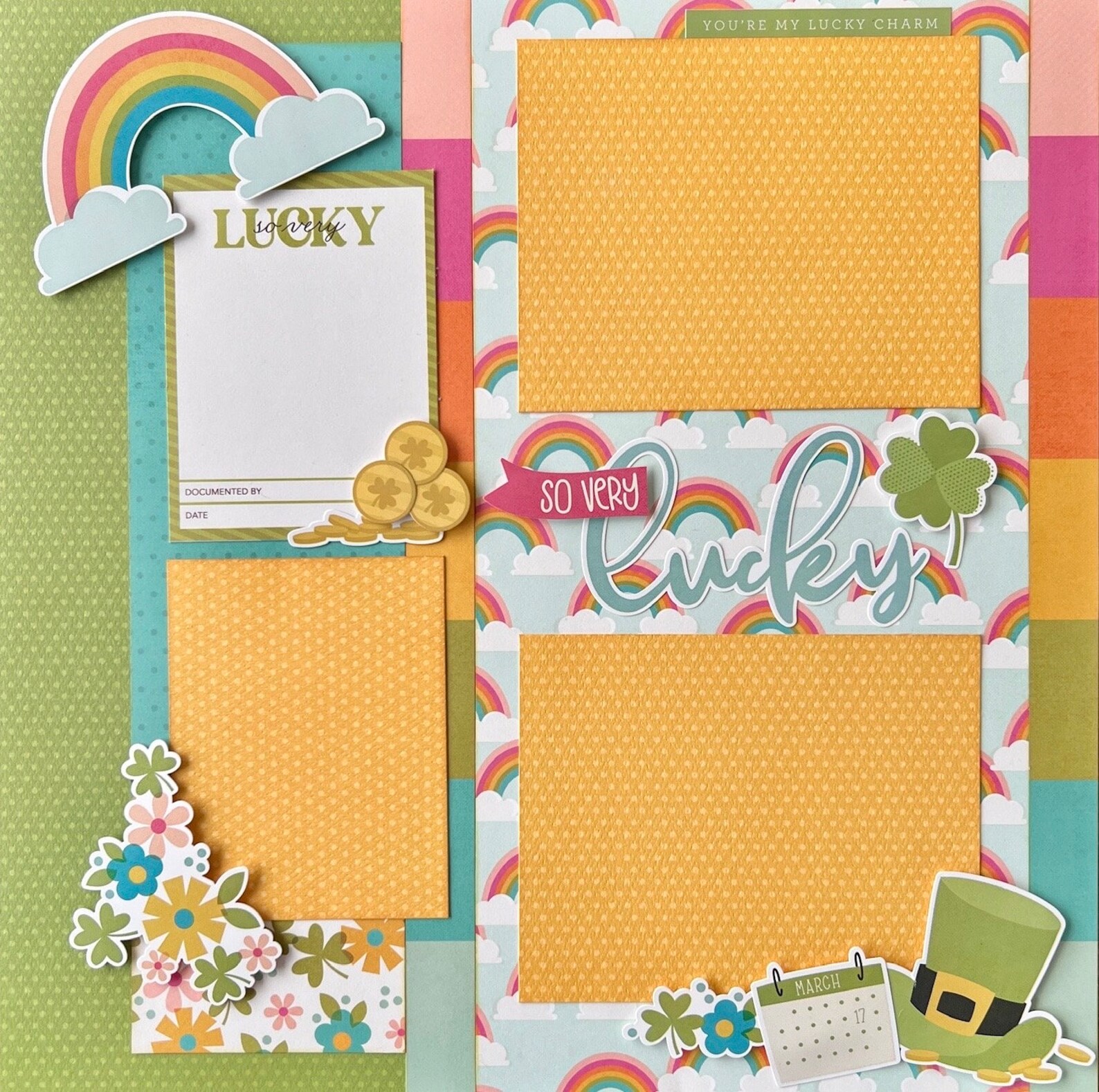 Keep Calm and Shamrock on 12x12 Scrapbook Layout Page Kit - Etsy