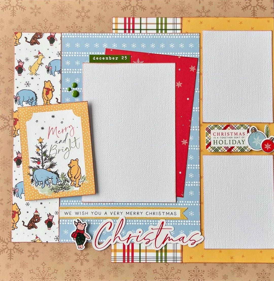 Merry and Bright Scrapbook Layout 2 Page Kit - Etsy