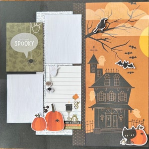 Lets Get Spooky 12x12 Scrapbook Page Layout Kit Halloween - Etsy