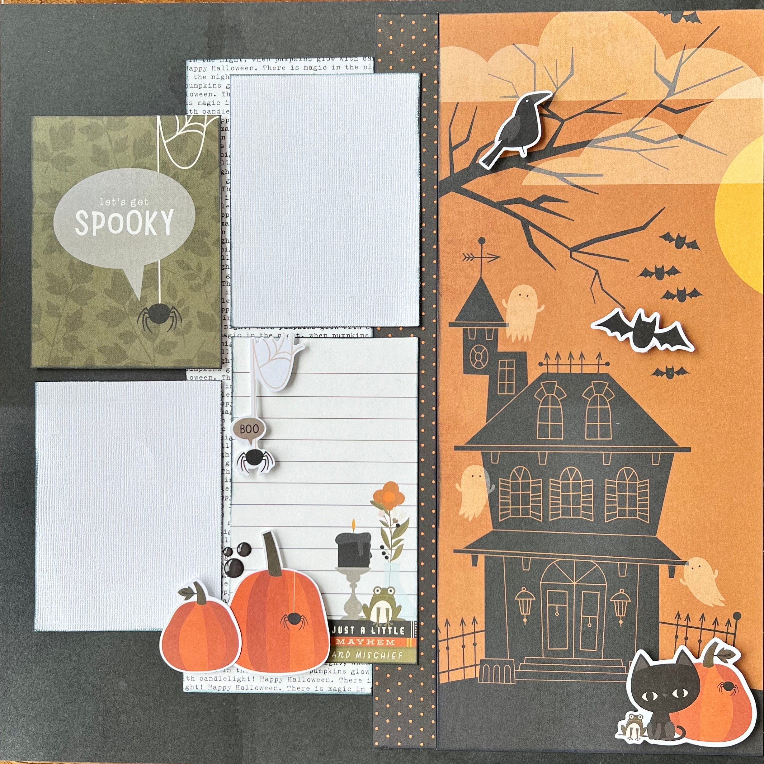 Let’s Get Spooky 12x12 Scrapbook Page Layout Kit Halloween - Etsy