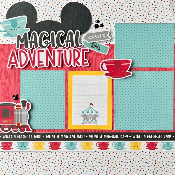 Theme Park Scrapbook Layout - Etsy