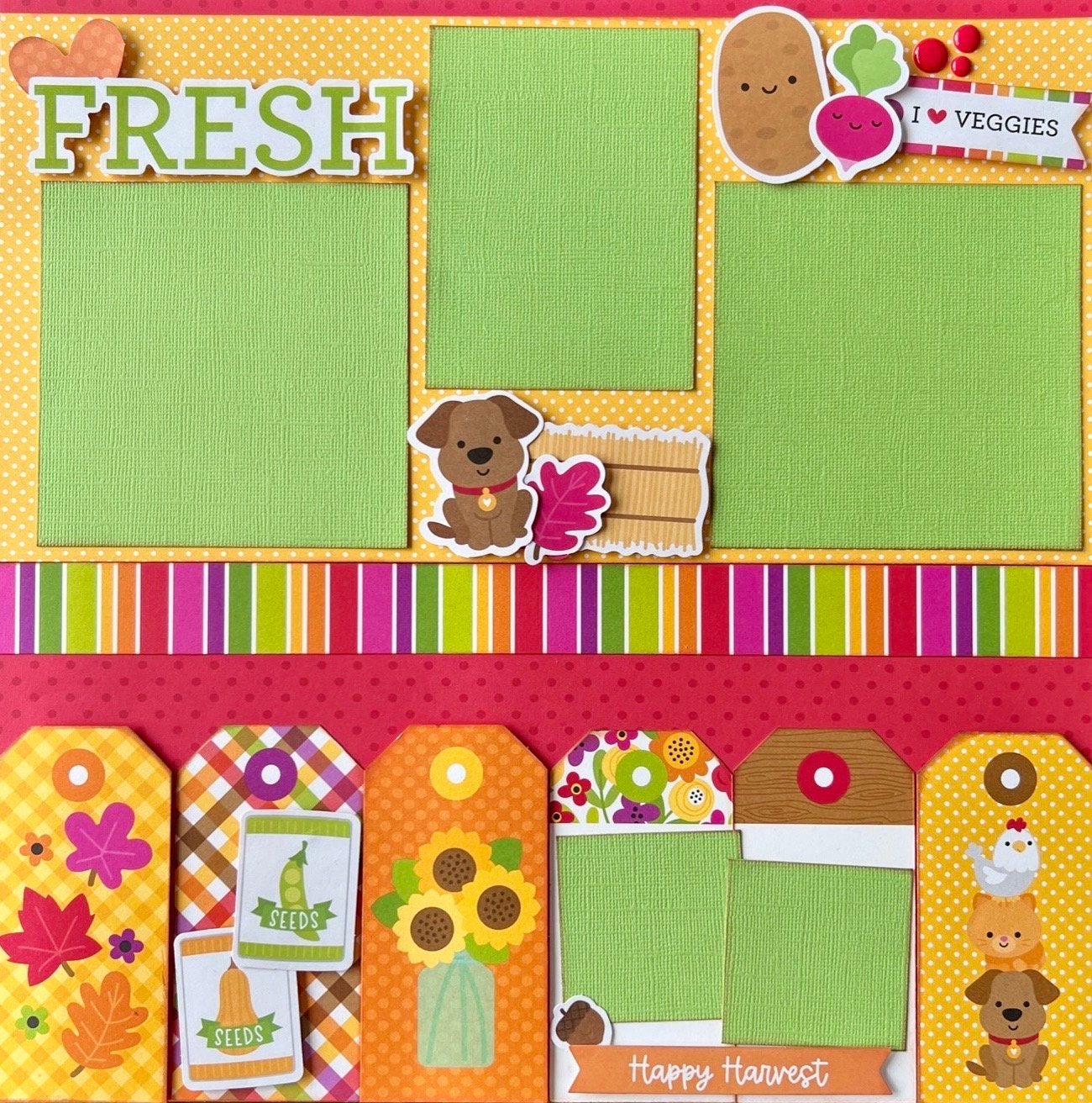 Happy Harvest 12x12 Scrapbook Layout Page Kit - Etsy