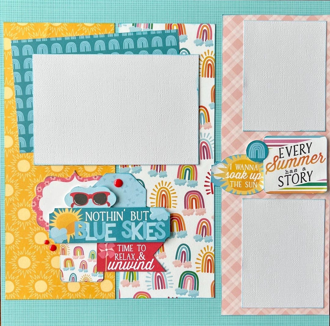 Sunkissed 12x12 Scrapbook Layout Page Kit - Etsy