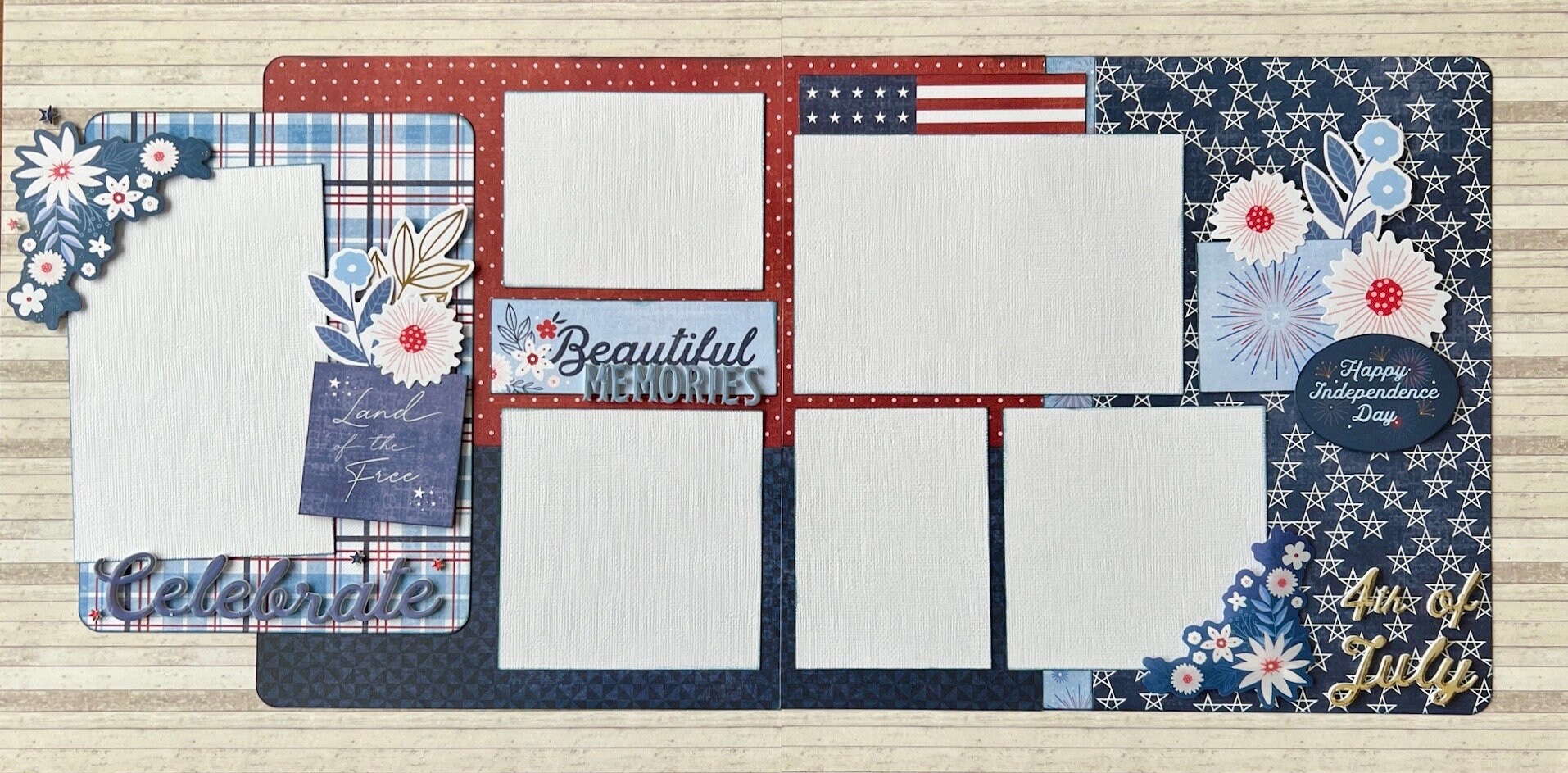 Land of the Free 12x12 Scrapbook Page Layout Kit - Etsy