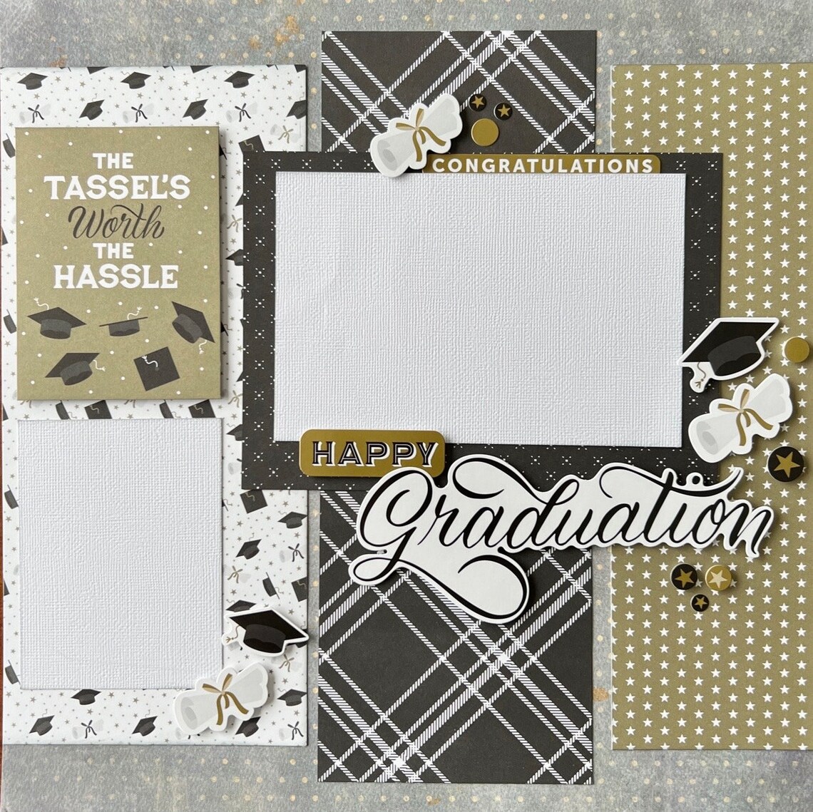 Happy Graduation 12x12 Scrapbook Page Layout Kit - Etsy