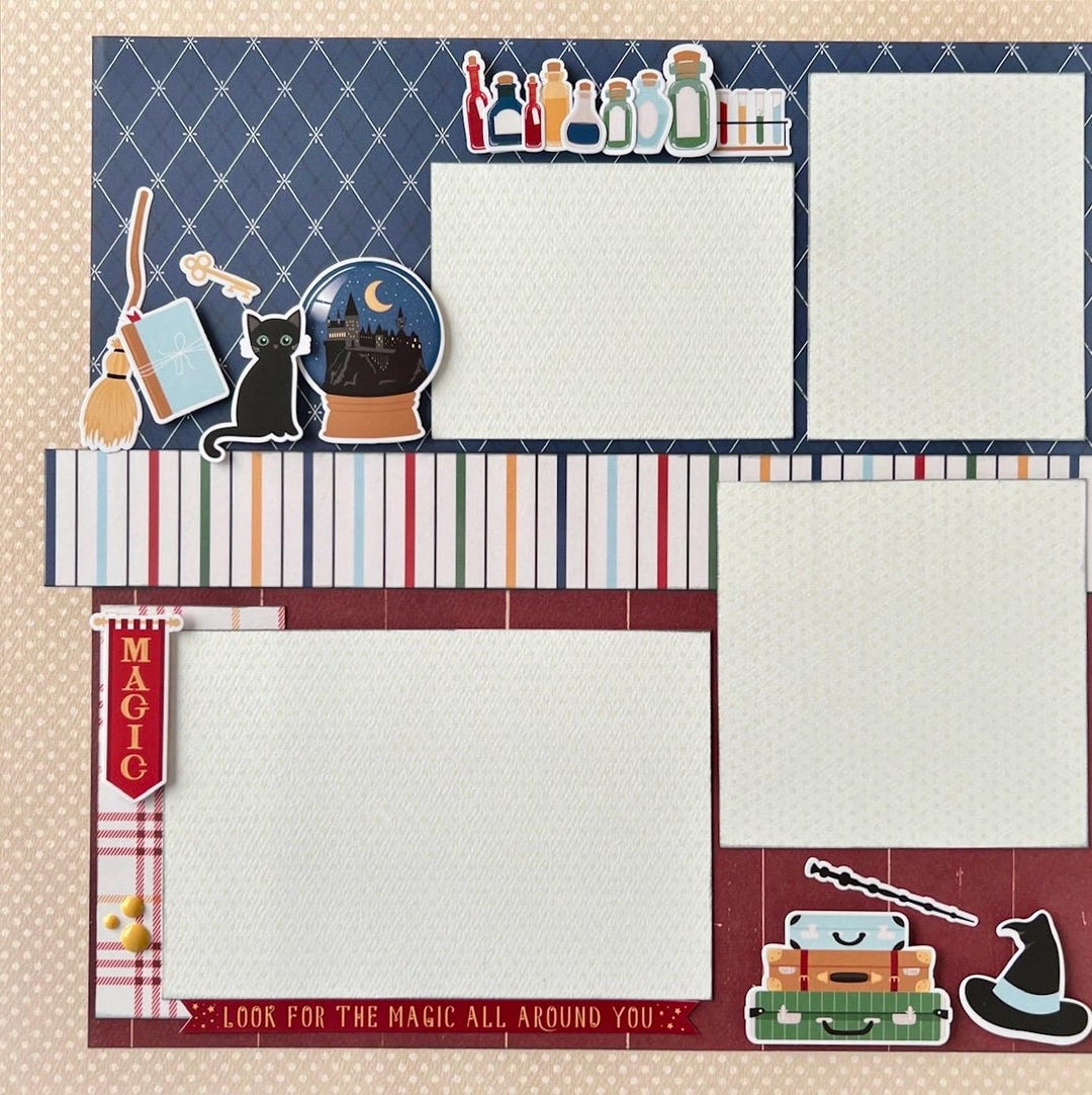 Our Magical Adventure Scrapbook Layout 2 Page Kit - Etsy