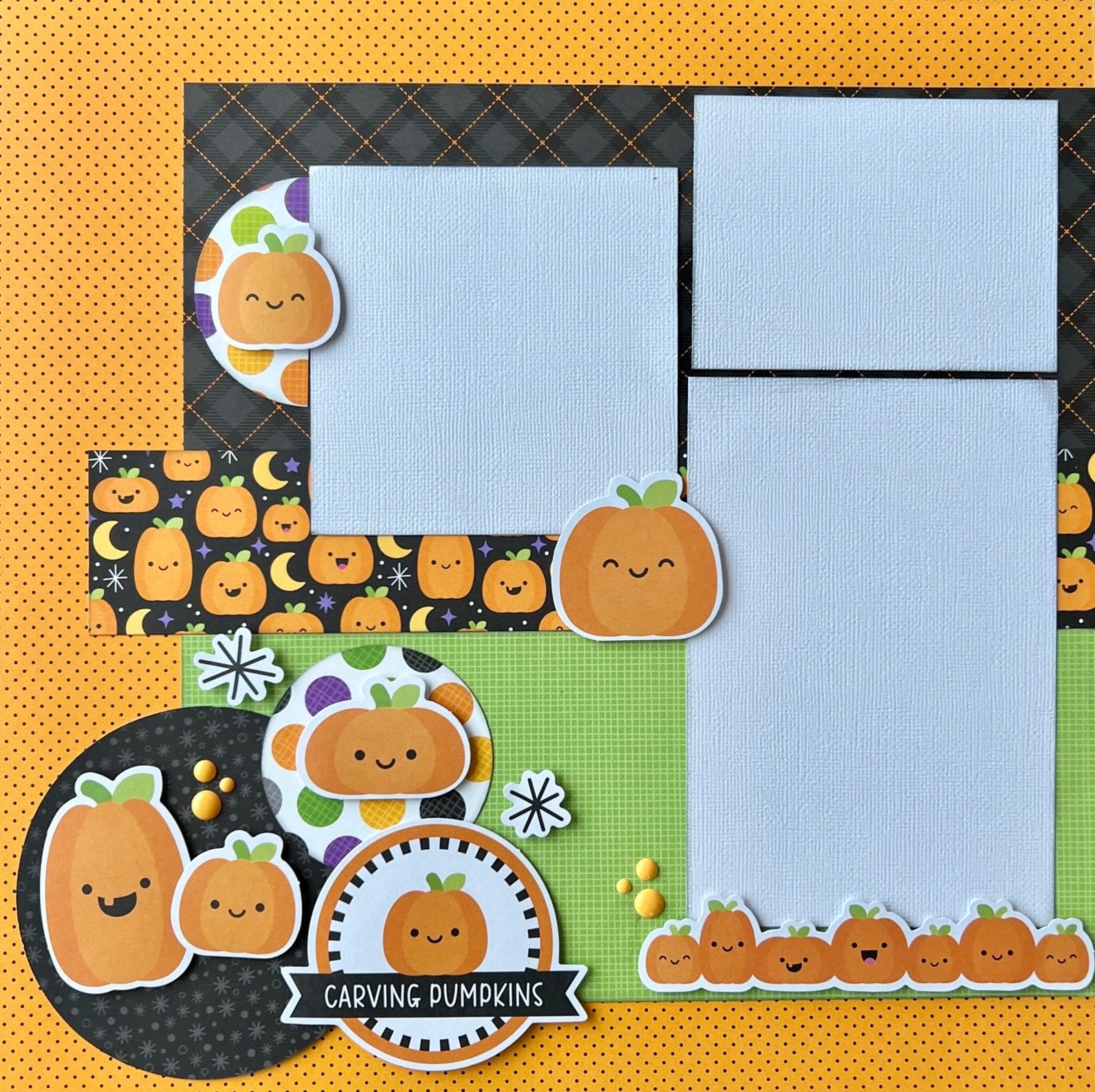 Carving Pumpkins 12x12 Scrapbook Layout Page Kit - Etsy