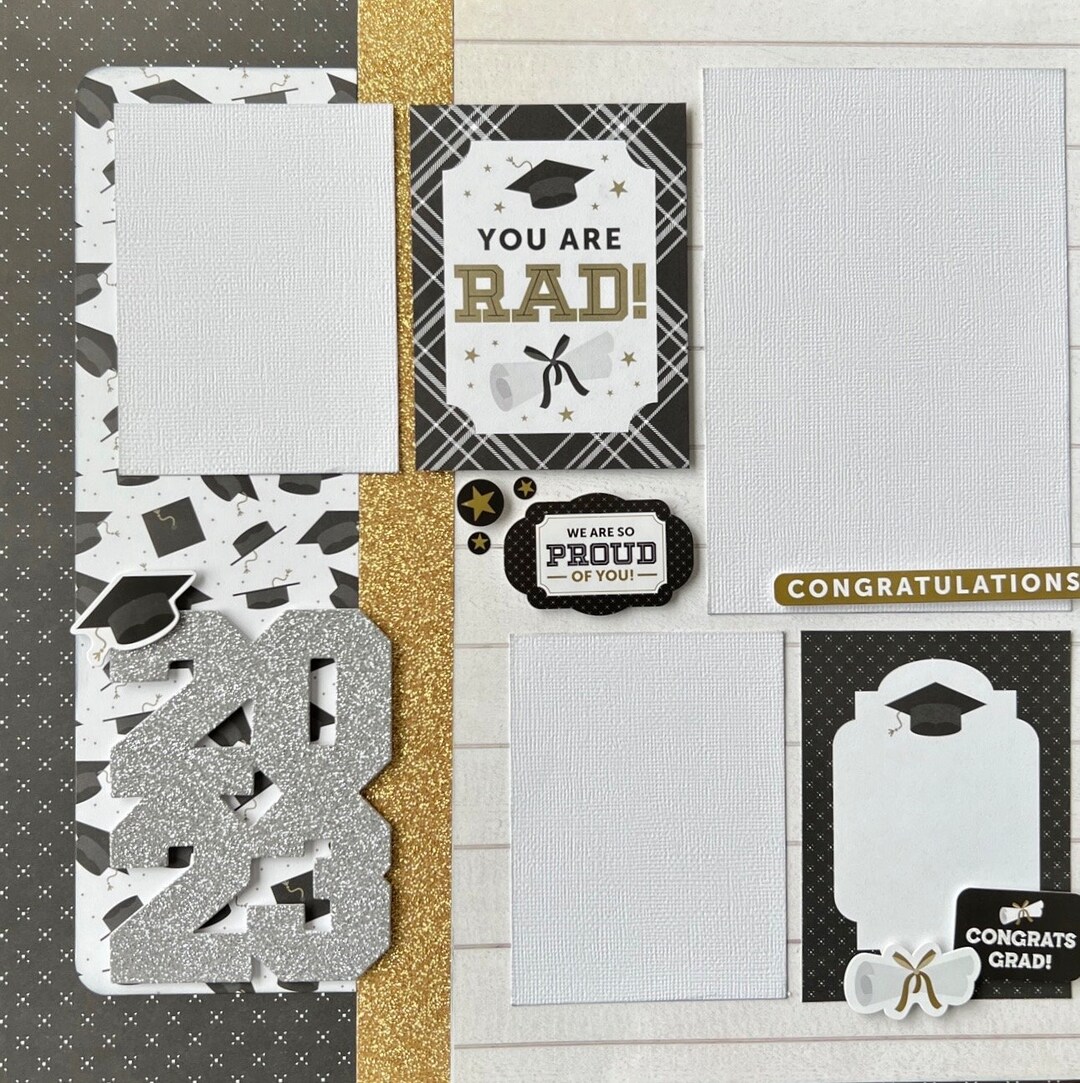 Congrats Grad 12x12 Scrapbook Page Layout Kit - Etsy