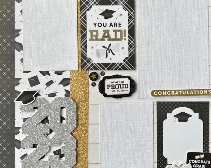 Congrats Grad 12x12 Scrapbook Page Layout Kit - Etsy