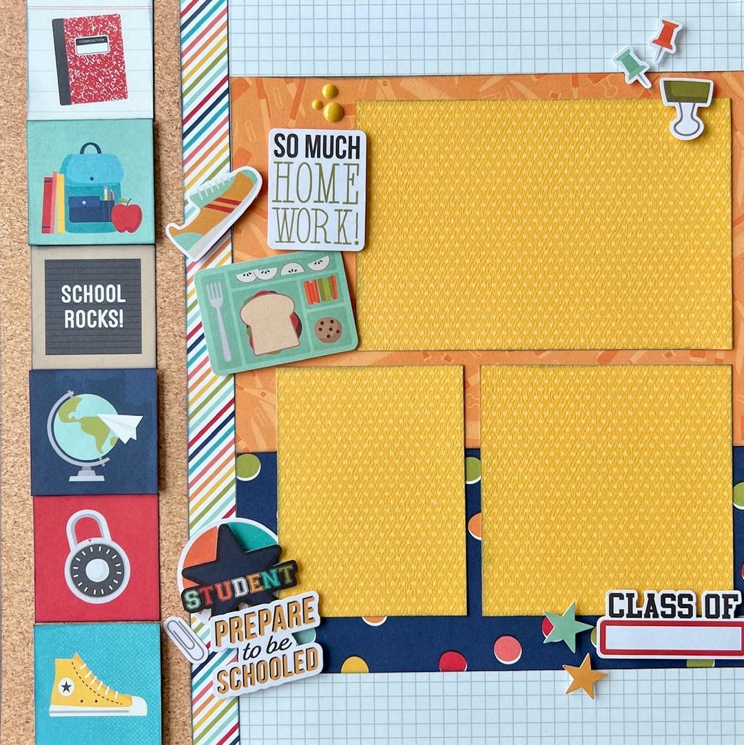 Back to School 2 12x12 Two Page Layout Kit - Etsy