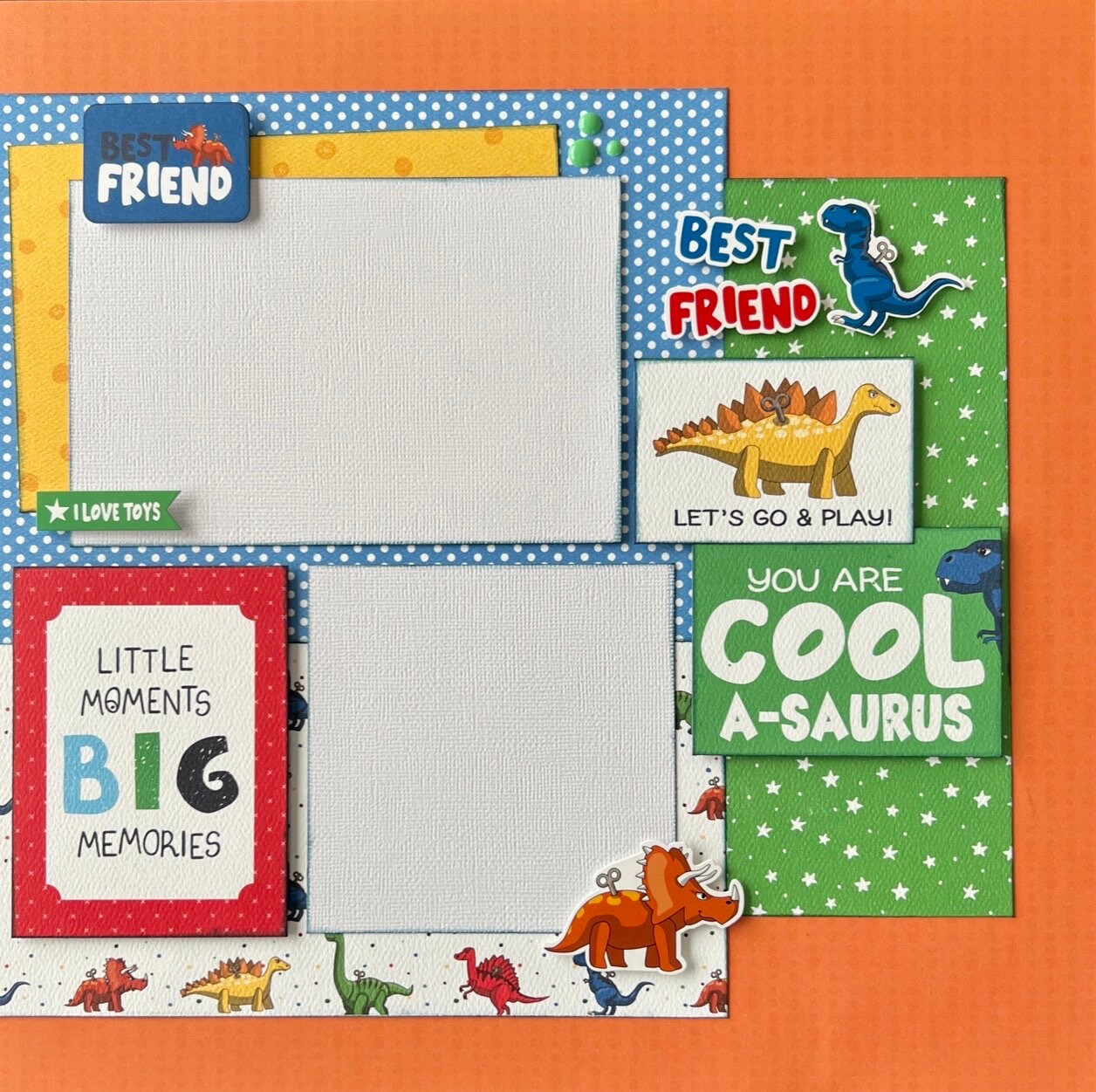 Best Friend 12x12 Scrapbook Page Layout Kit Boy - Etsy