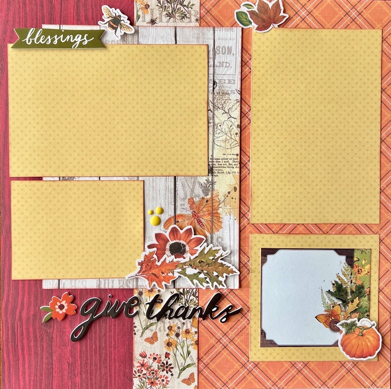 Gather Together 12x12 Scrapbook Page Layout Kit - Etsy