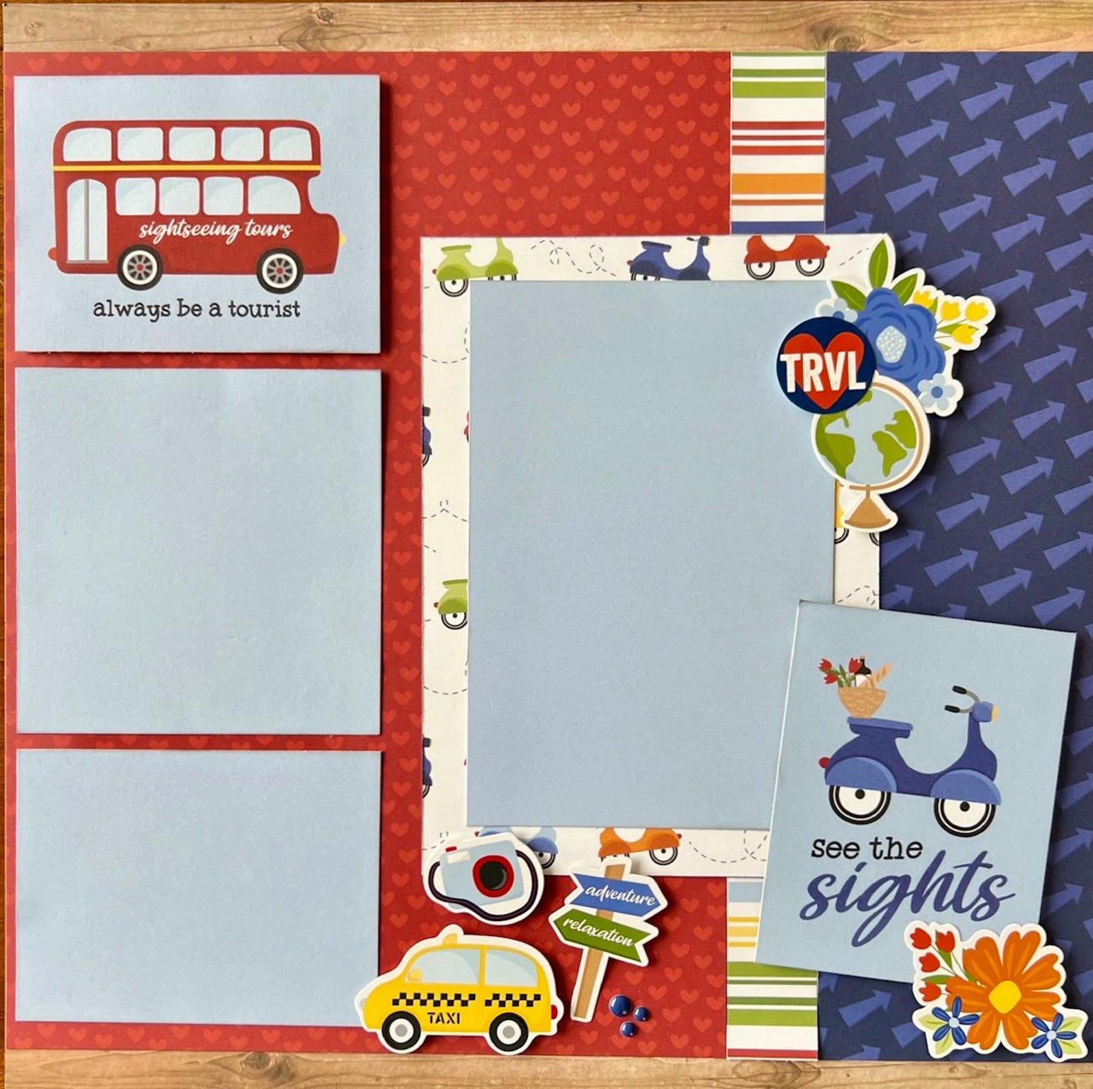 See the Sights 12x12 Preassembled Scrapbook Layout Page Sample - Etsy