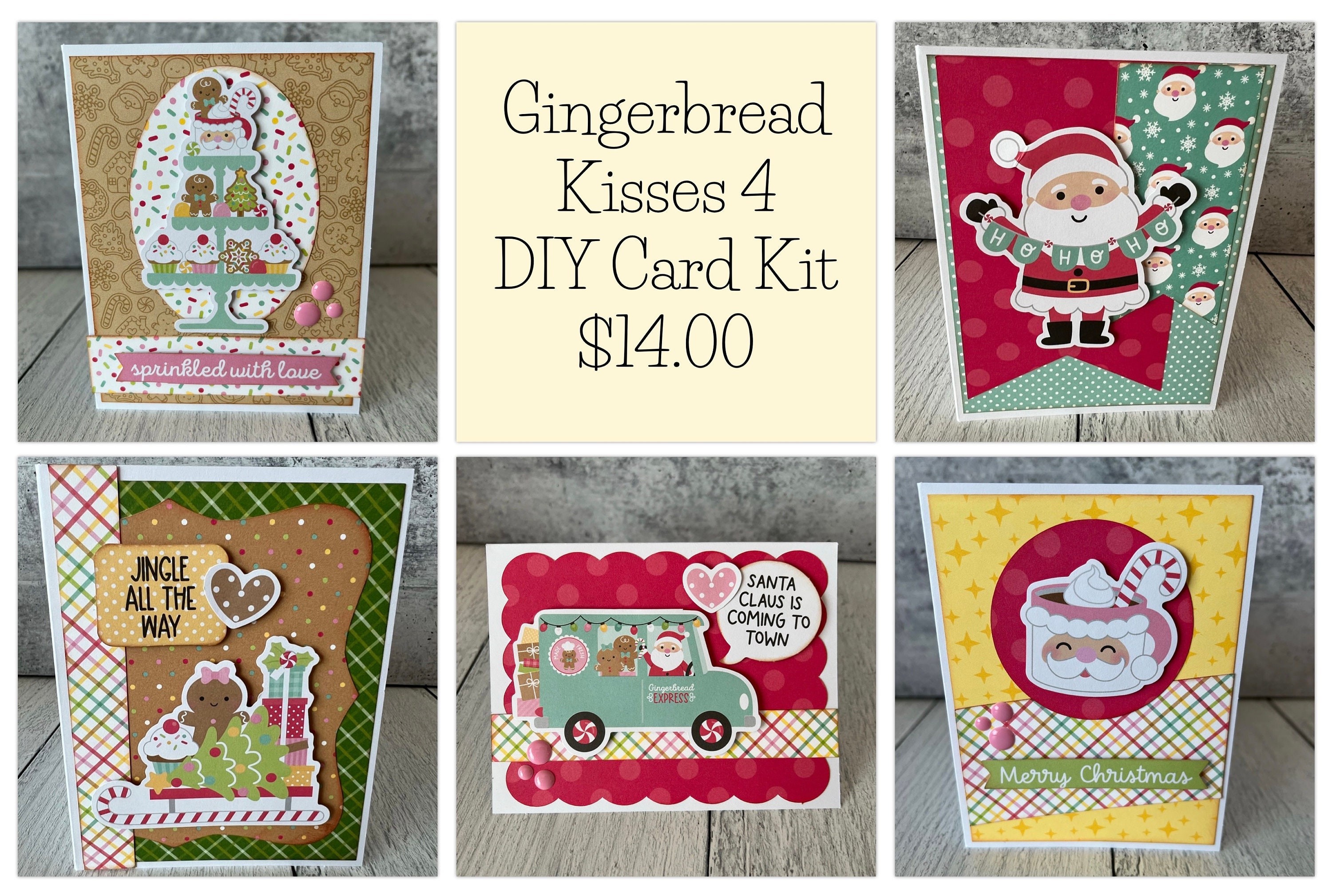 Gingerbread Kisses 4 DIY Greeting Card Kit - Etsy