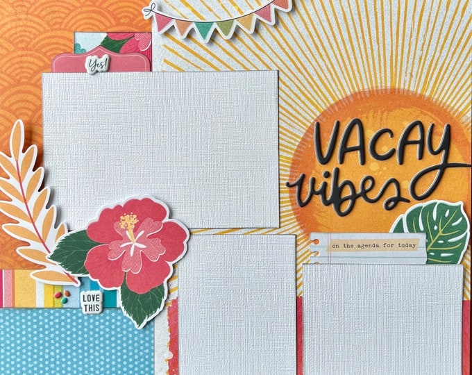 Vacay Vibes 12x12 Scrapbook Layout Page Kit Travel - Etsy