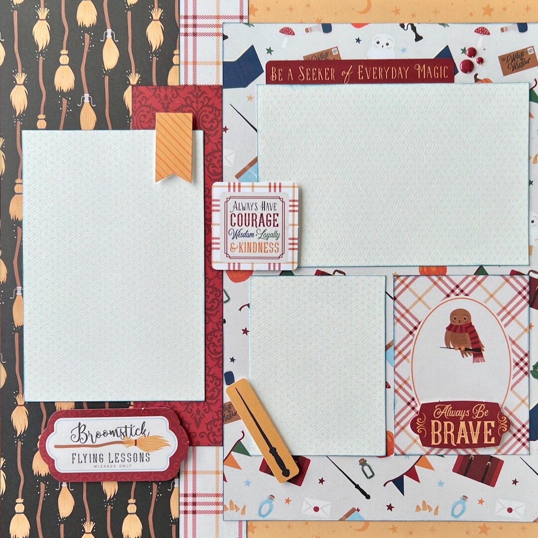 The Wand Chooses the Wizard Scrapbook Layout 2 Page Kit - Etsy