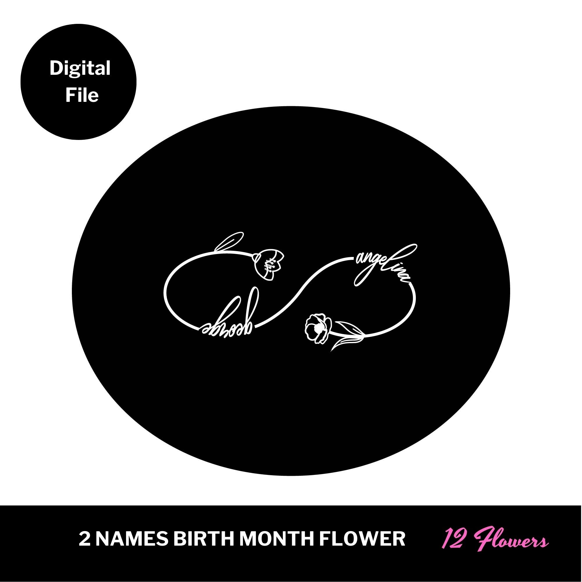 Infinity Symbol Tattoo Birth Month Flower Custom Two Names - Etsy