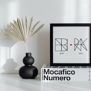 Custom Two Names Two Logos, Monogram, Graphic Art, Digital File ...
