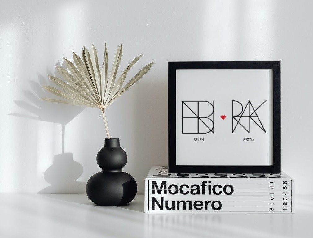 Custom Two Names Two Logos, Monogram, Graphic Art, Digital File ...