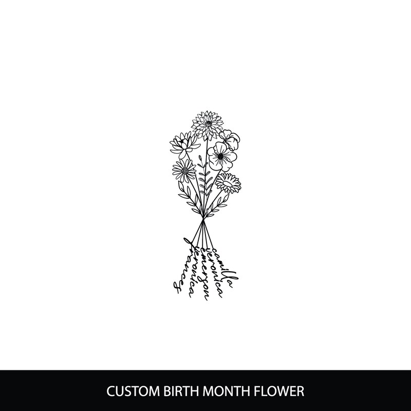 Five Name Birthday Flowers - Etsy