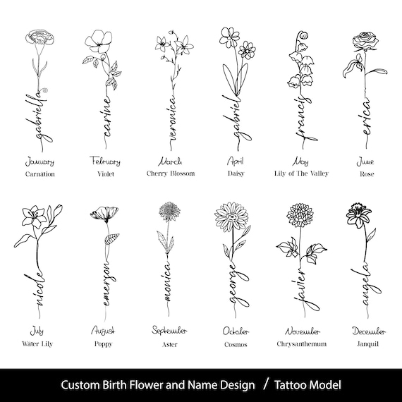 December Birthday Flower Tattoo