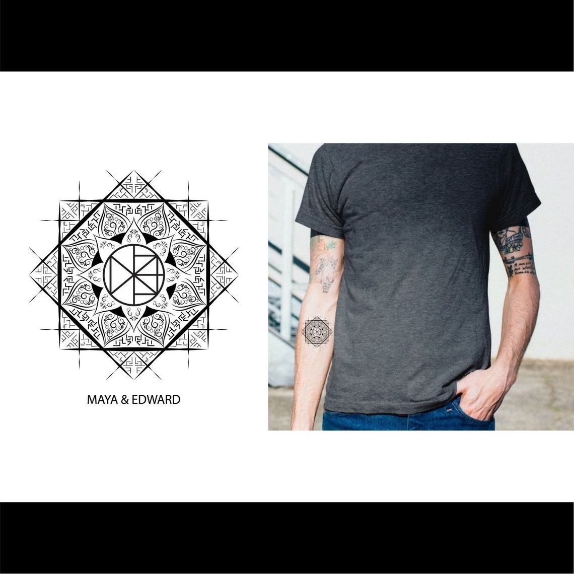 Custom Name and Mandala Tattoo Design / Monogram / Digital File - Etsy