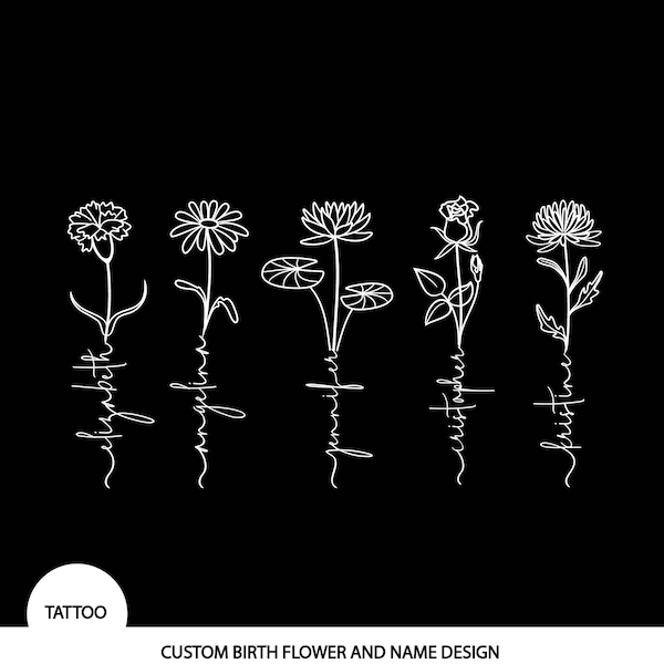 Name Flower Tattoo - Etsy