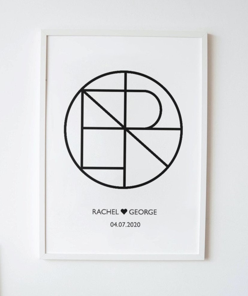 Custom Two Names and One Logo in Circle Personalized - Etsy