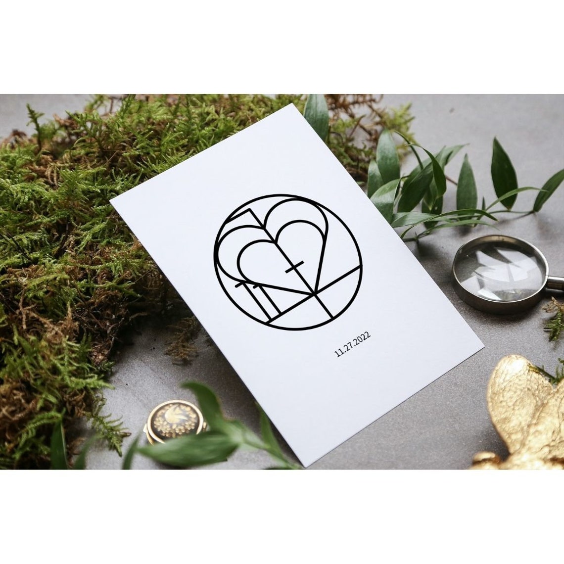 Custom Date Logo in Circle With Your Special Day Ring Date Logo Tattoo ...