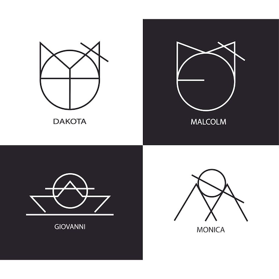 Name Monogram Symbol Personalized Logo With Your Name | Etsy