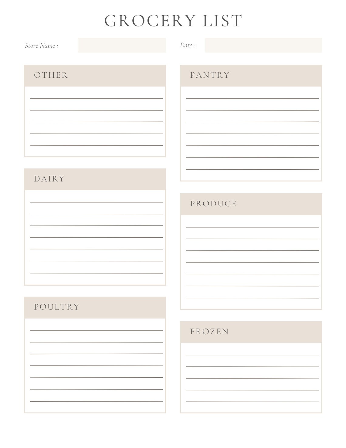 Simple and Effective Weekly Meal Plan and Grocery List Printable Pdf ...
