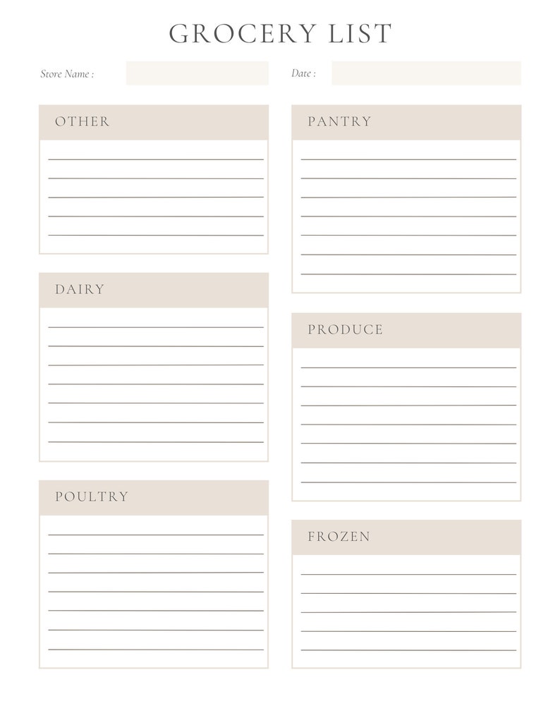 Simple and Effective Weekly Meal Plan and Grocery List Printable Pdf ...