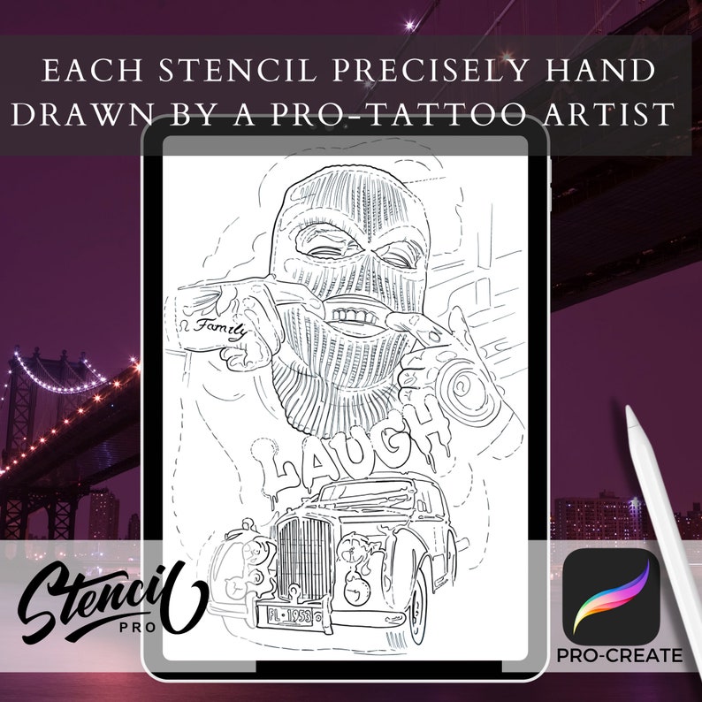Gangster Brushes Procreate Brush Set Gangster Tattoo Stamp - Etsy UK